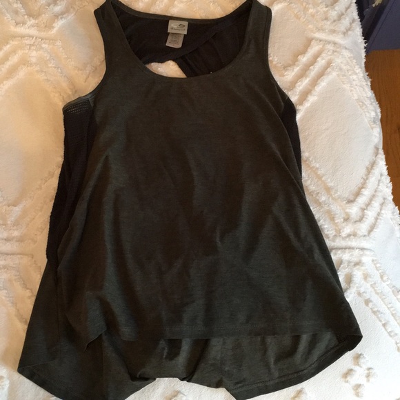 Champion | Tops | Open Back Mesh Army Green Tank | Poshmark